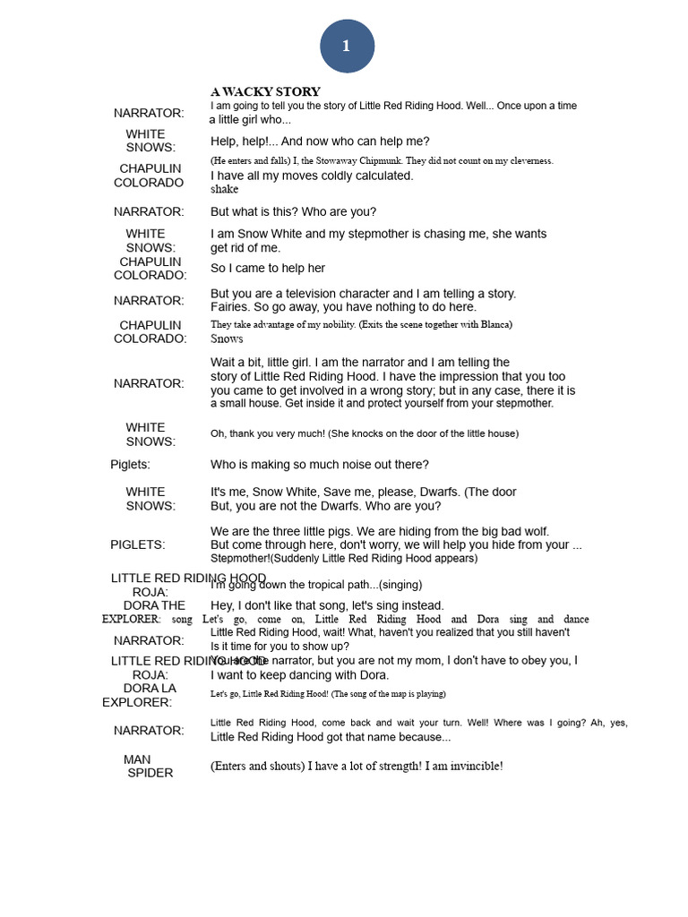 An Absurd Story THEATRICAL SCRIPT | PDF | Cinderella | Snow White