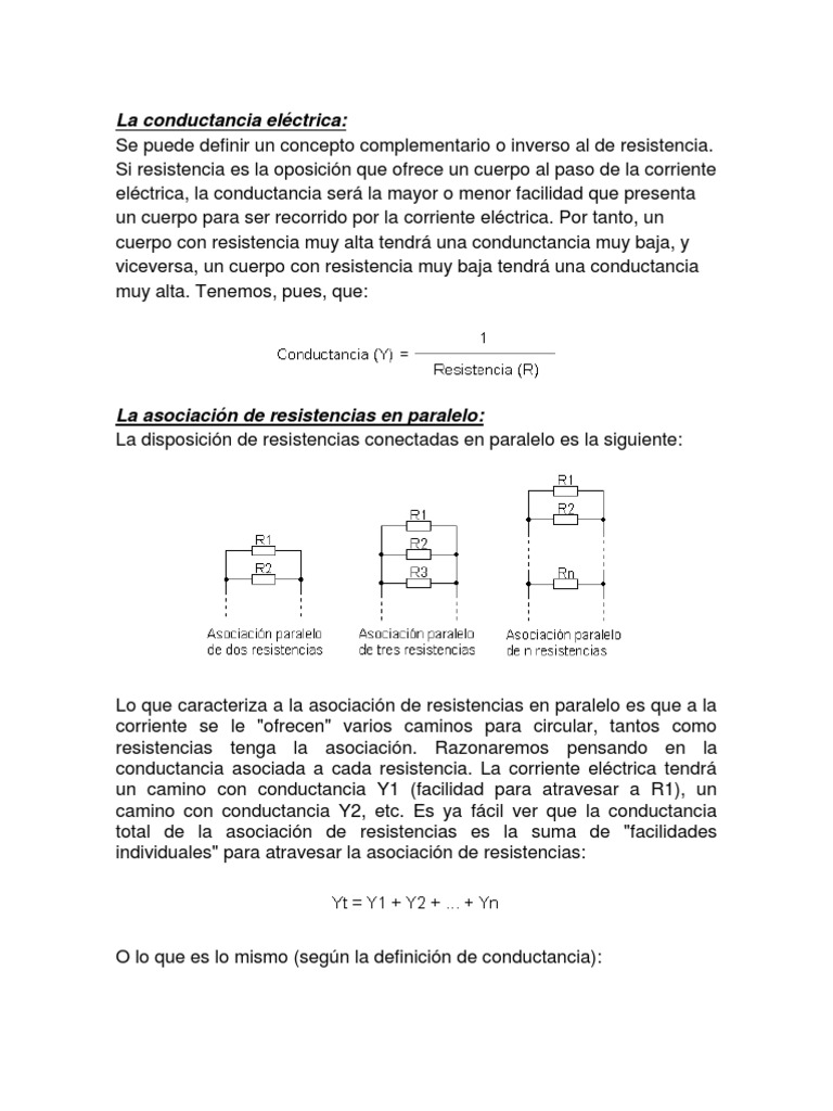 La Conductancia Eléctrica | PDF | Resistencia Eléctrica y Conductancia ...