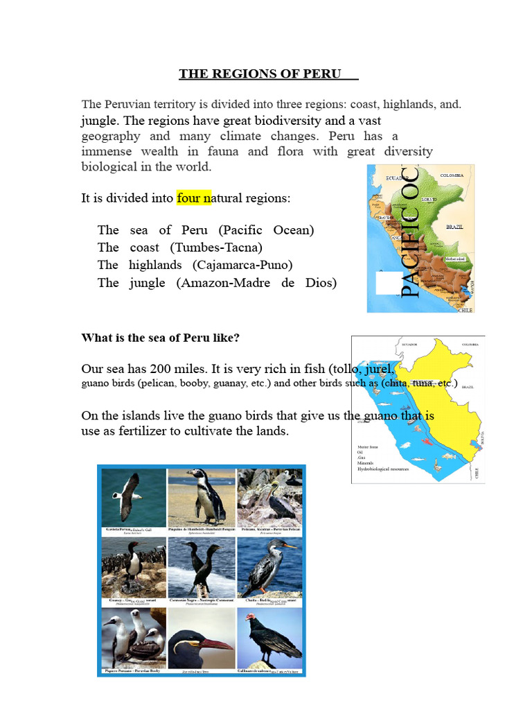 The Regions of Peru | PDF | Peru | Coast