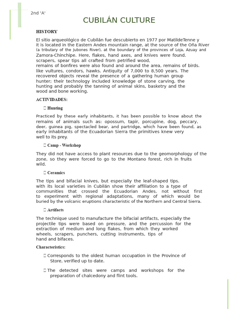 Cubilán Culture | PDF