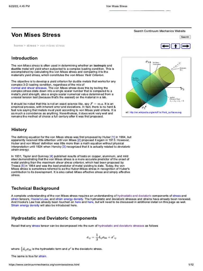 Von Mises Stress | PDF