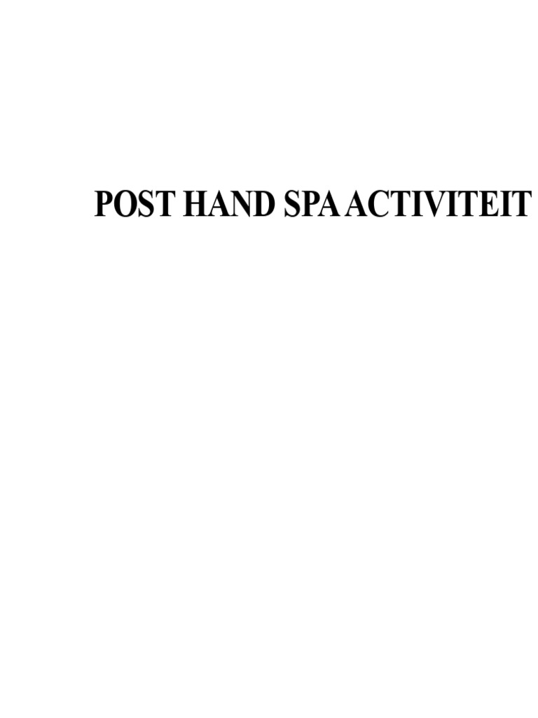 Post Hand Spa Activiteit | PDF