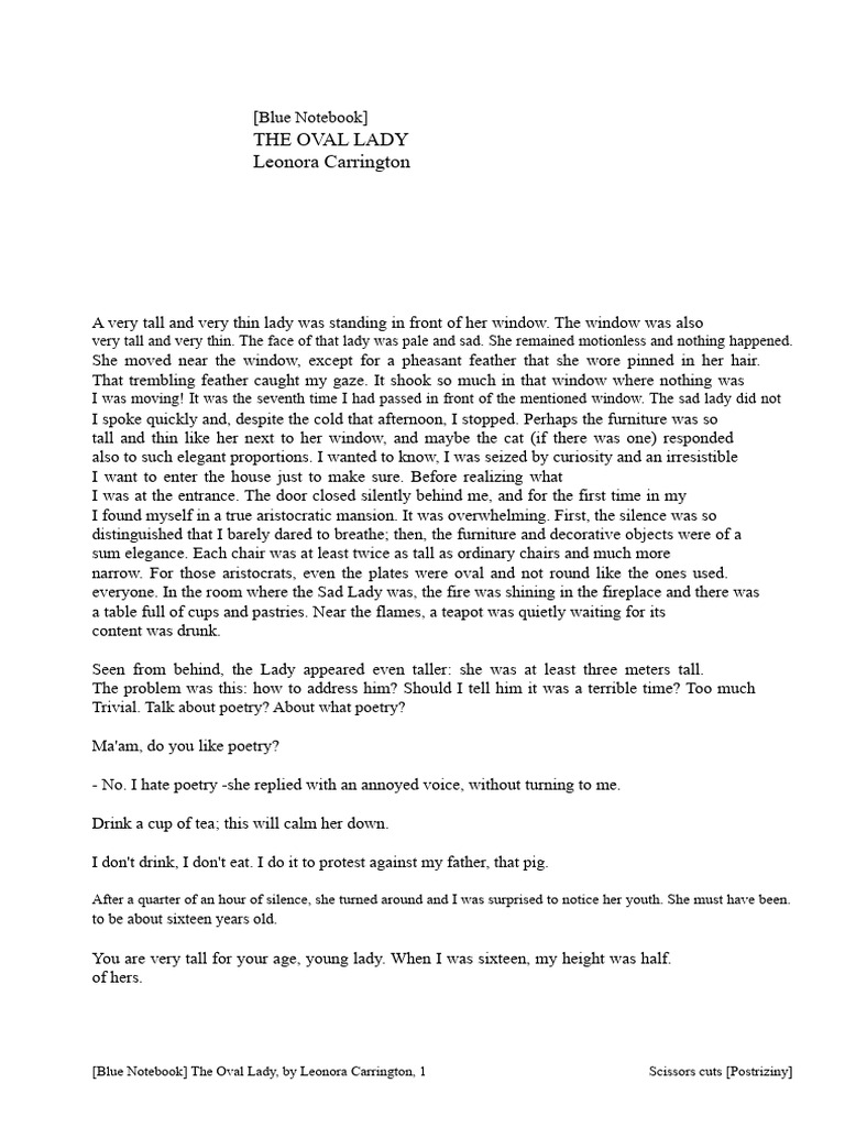 Leonora Carrington - The Oval Lady PDF | PDF