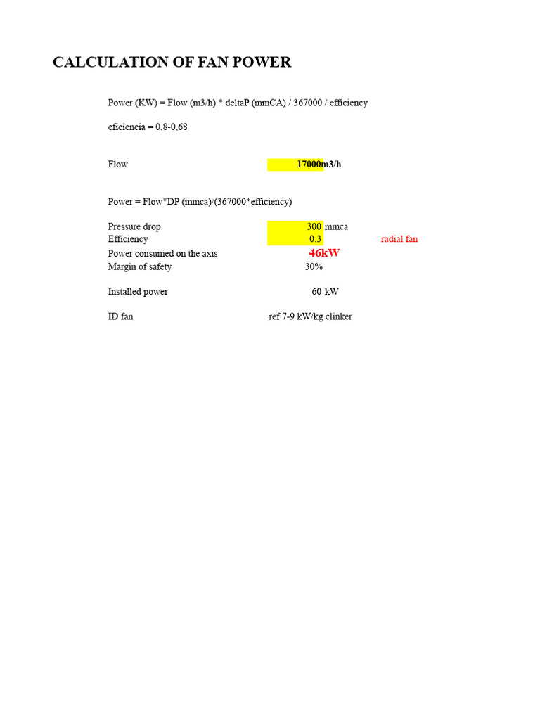 Fan Power Calculation Guide | PDF