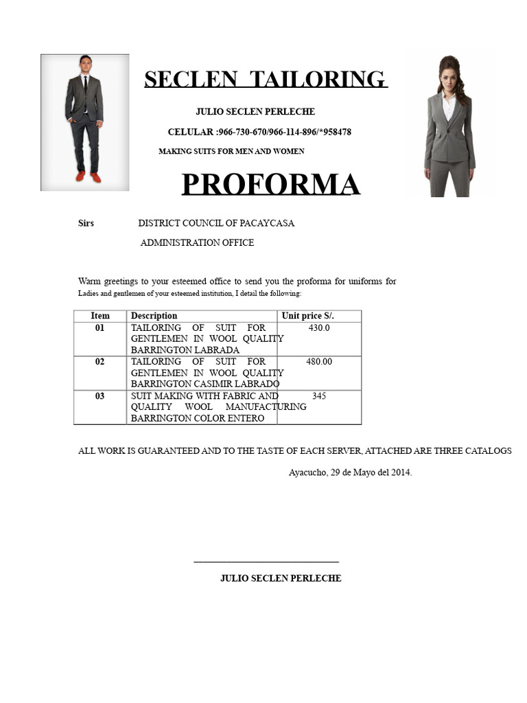 Seclen Tailoring | PDF