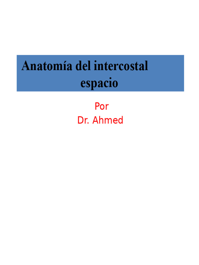 Anatomía Del Espacio Intercostal | PDF
