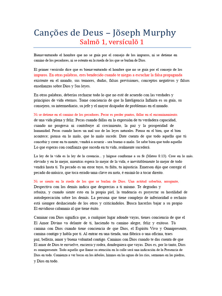Joseph Murphy - Canciones de Dios | PDF