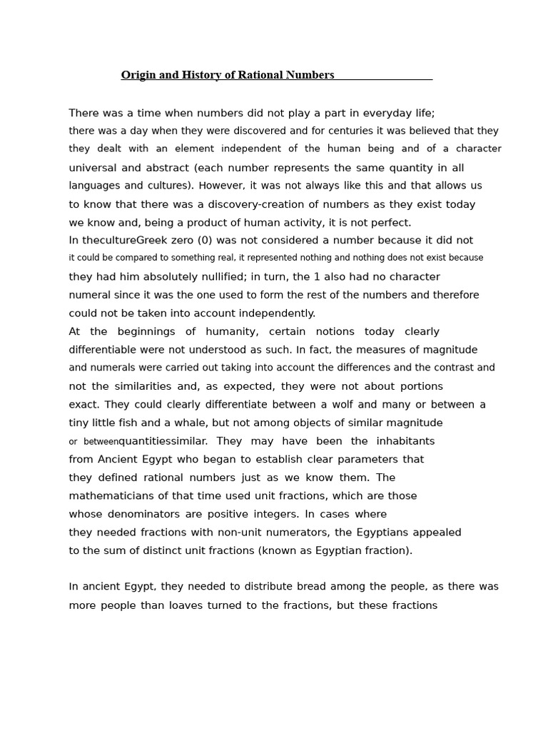 Origin and History of Rational Numbers - Copy | PDF | Numbers | Decimal