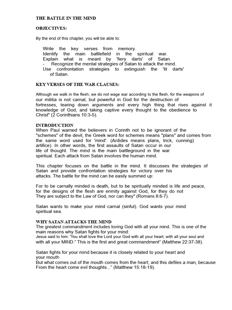 The Battle in the Mind | PDF | Satan | Jesus