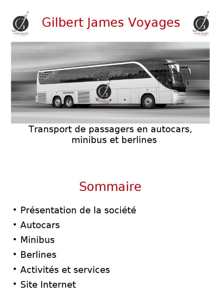 Gilbert James Voyages - Présentation de La Société | PDF | Autobus | Tourisme