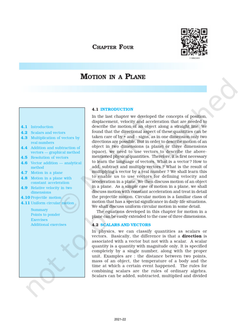 Motion in a Plane | PDF | Euclidean Vector | Acceleration