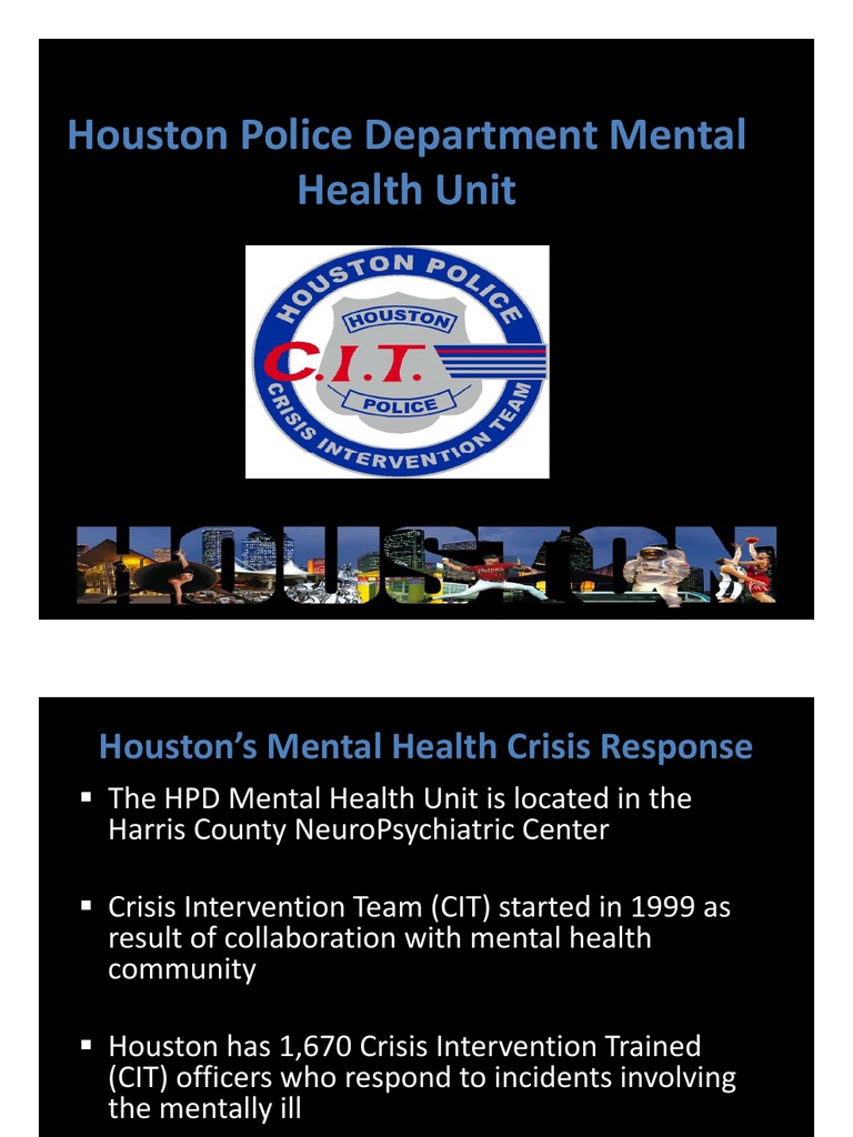 Houston Police Department Mental Health Unit: Crisis Intervention Team ...