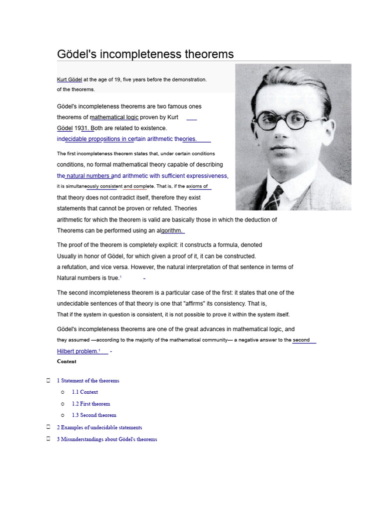 Gödel's Incompleteness Theorems Explained | PDF | Theorem | Axiom