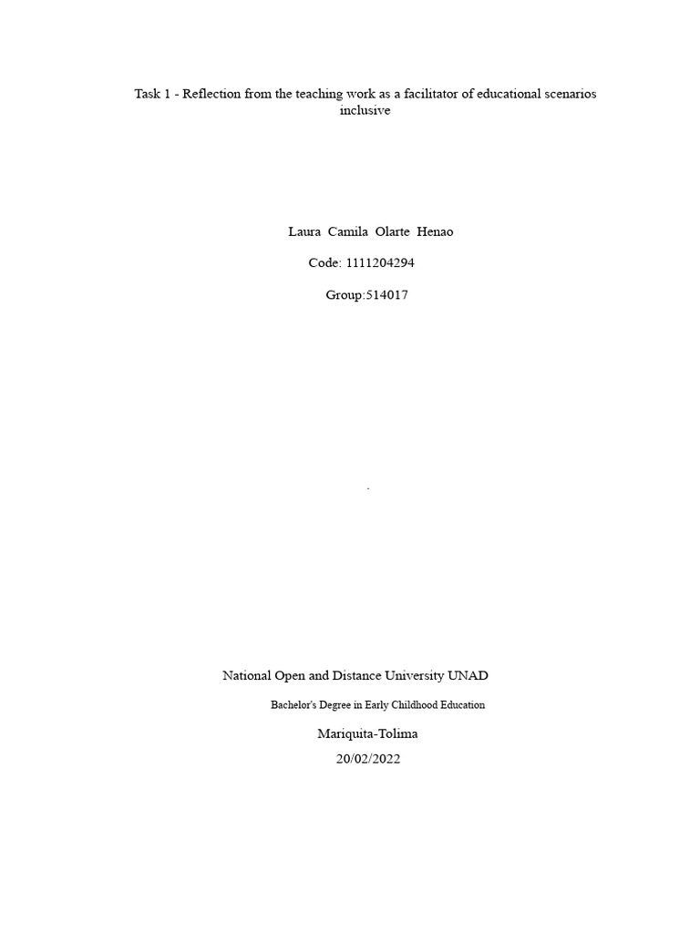 Pedagogy and Didactics For Inclusion Task 1 | PDF | Inclusion ...