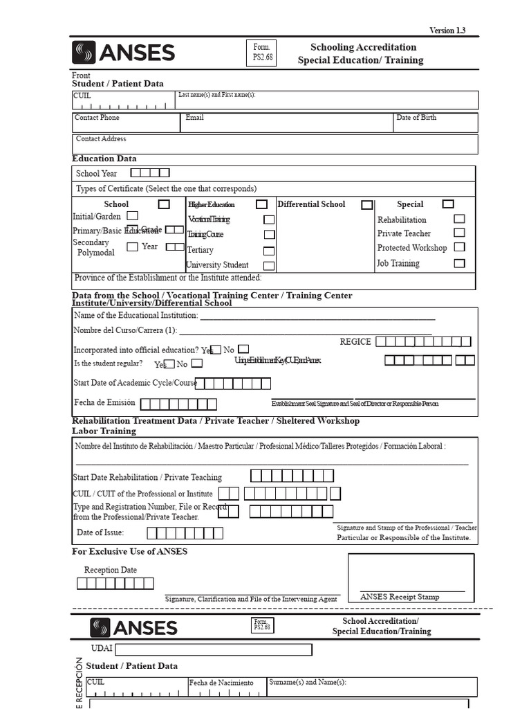 Form PS2.68 - Schooling Accreditation | PDF
