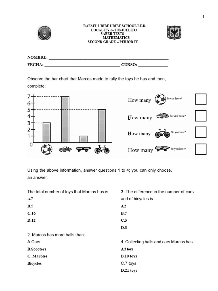 Saber Mathematics Test Second Period IV 2.017-1 | PDF | Chess Openings ...