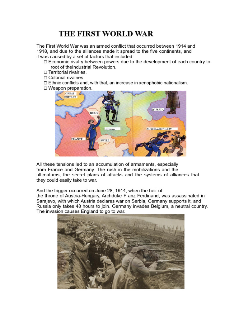 The First World War Summary | PDF | World War I | German Empire