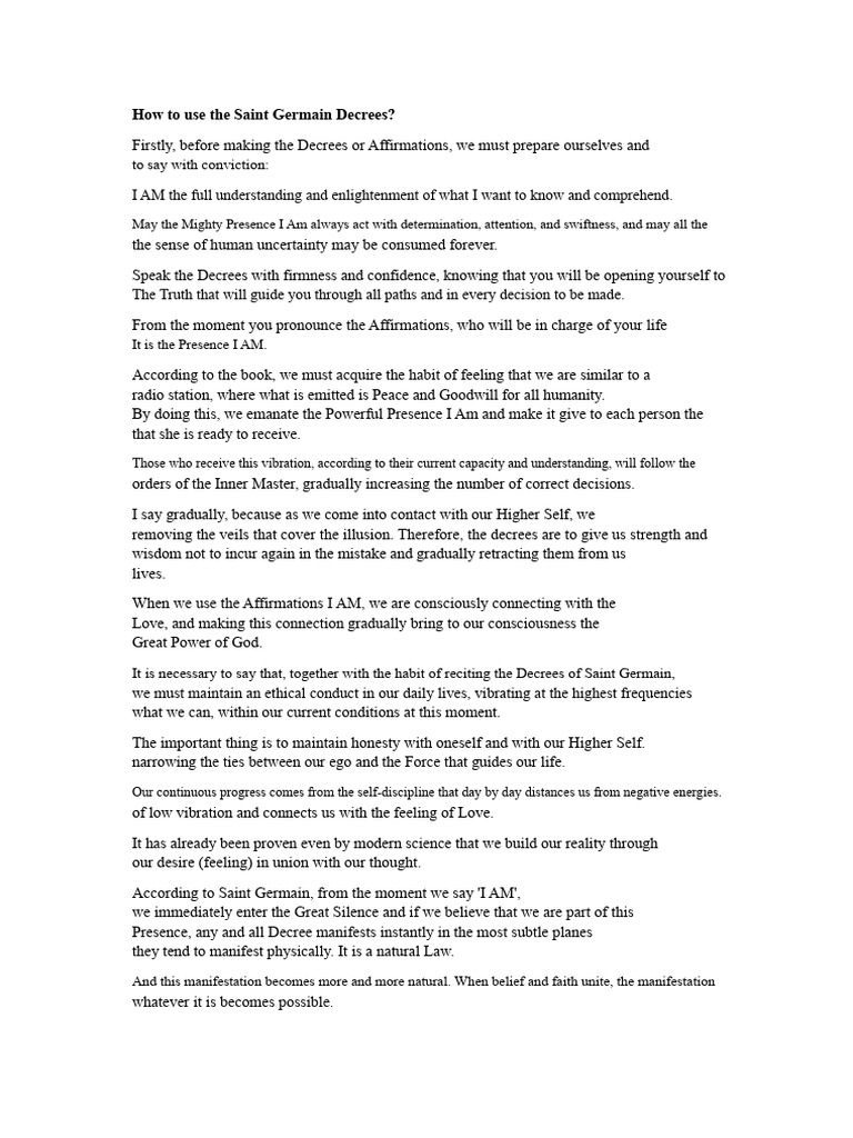 Mastering Saint Germain Decrees Guide | PDF | Divinity | God