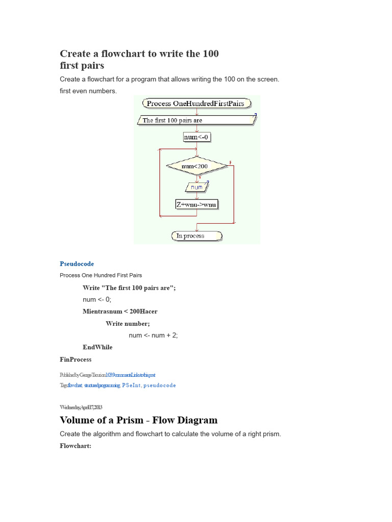 Flowchart for First 100 Even Numbers | PDF