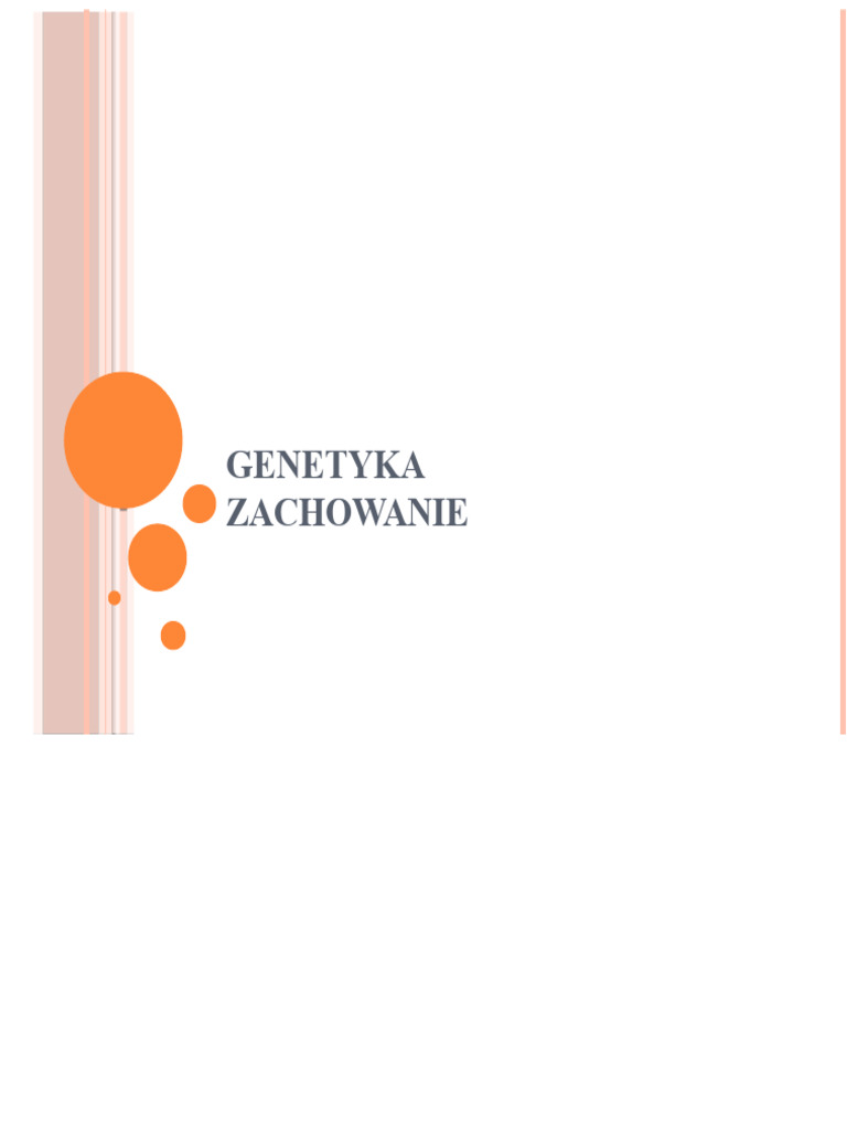 Genetyka Zachowania | PDF