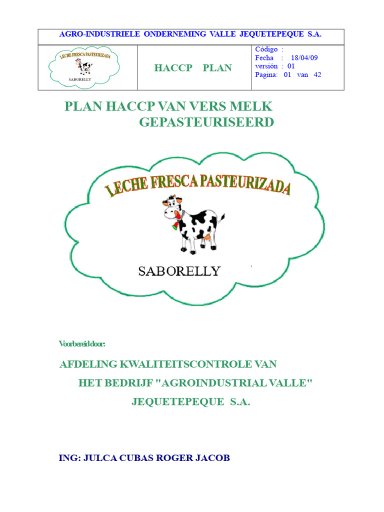 Haccp Verse Melk | PDF
