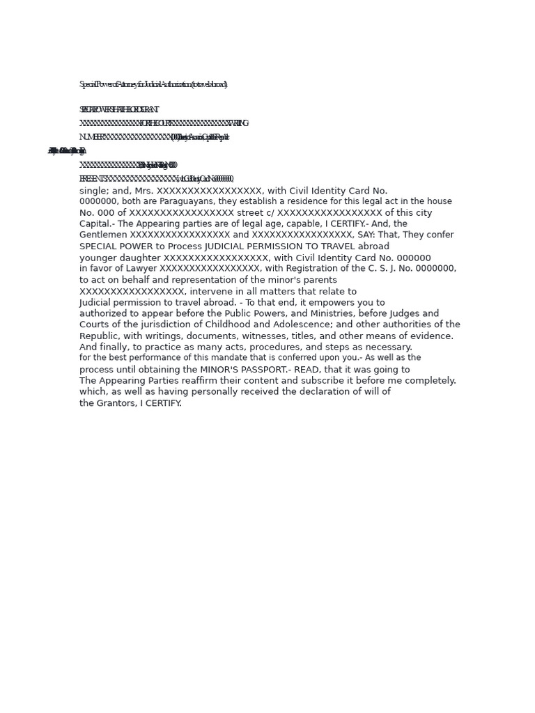 Model of Special Power for Judicial Consent | PDF | Political Law ...