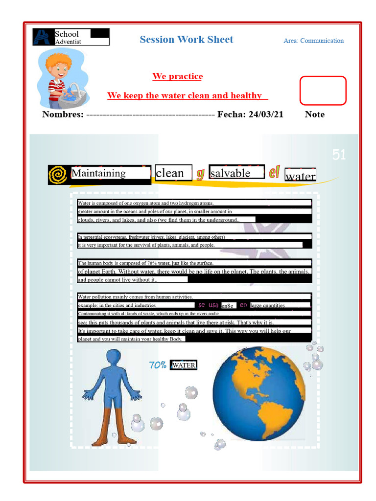 Sheet We Keep Water Clean and Healthy 3RD | PDF