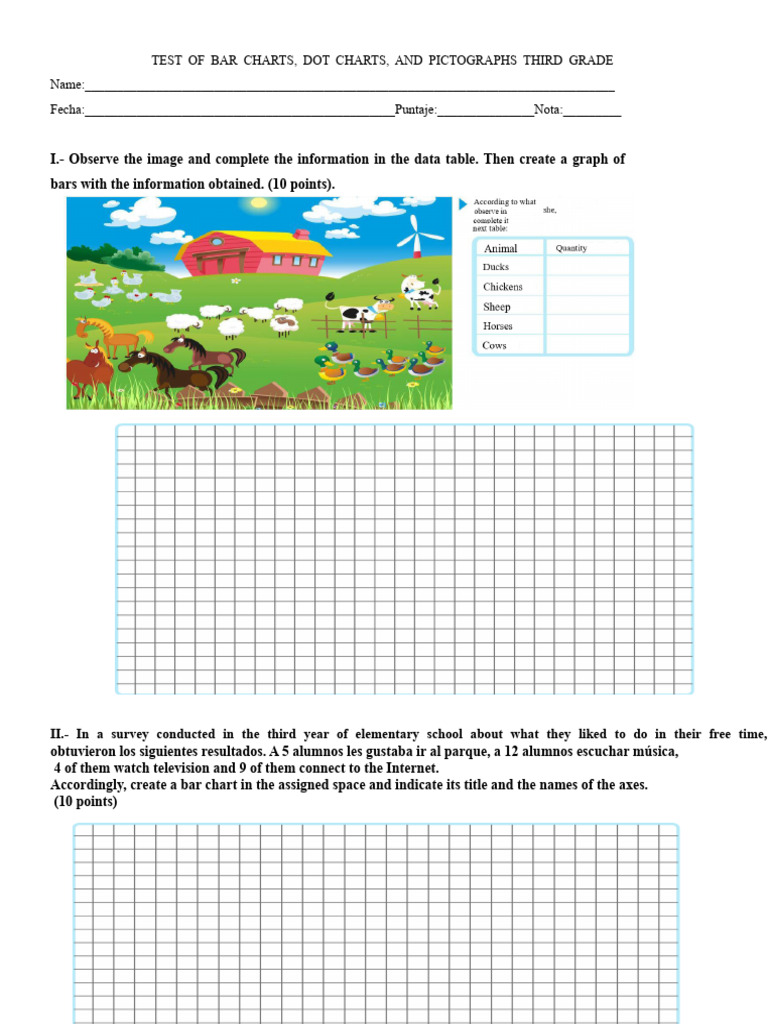 TEST of BAR GRAPHICS, Dot Graph and Pictograms (2) | PDF