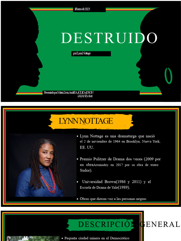 "Destruido: Drama de Lynn Nottage" | PDF | República Democrática del Congo