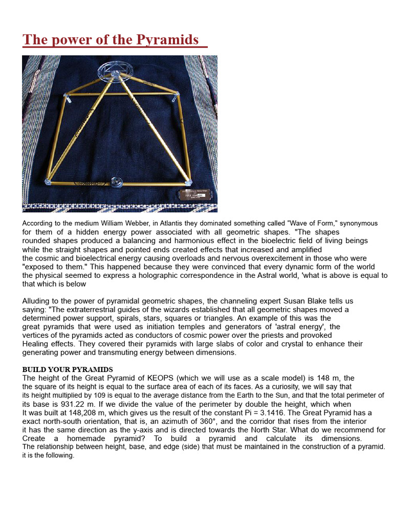The Power of The Pyramids | PDF | Egyptian Pyramids | Vertigo