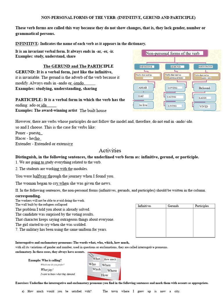 Non-Personal Forms of the Verb | PDF | Verb | Morphology