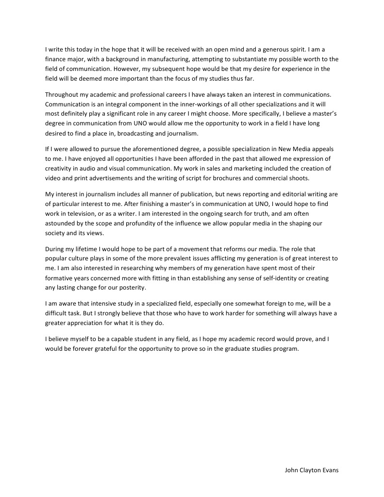 Statement of Purpose: Mass Communication | PDF | Mass Media | Journalism