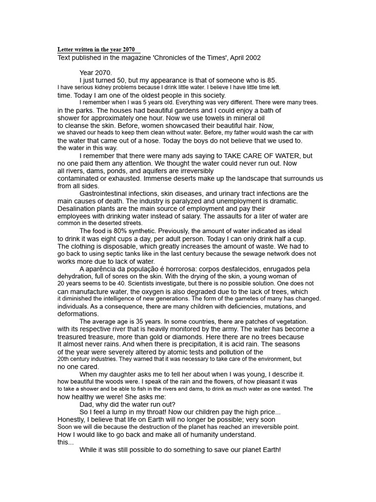 Water Crisis Reflections from 2070 | PDF | Water | Earth Sciences