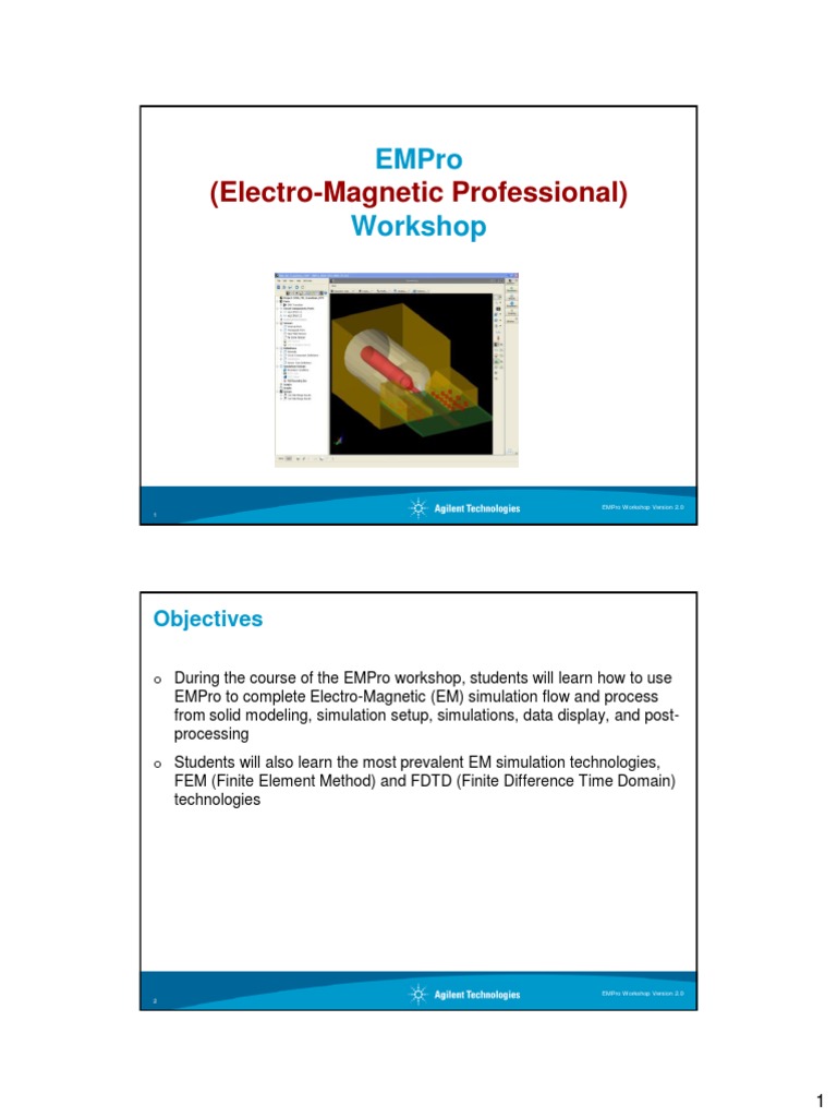 EMPro Workshop: 3D EM Simulation Training | PDF | Finite Element Method ...