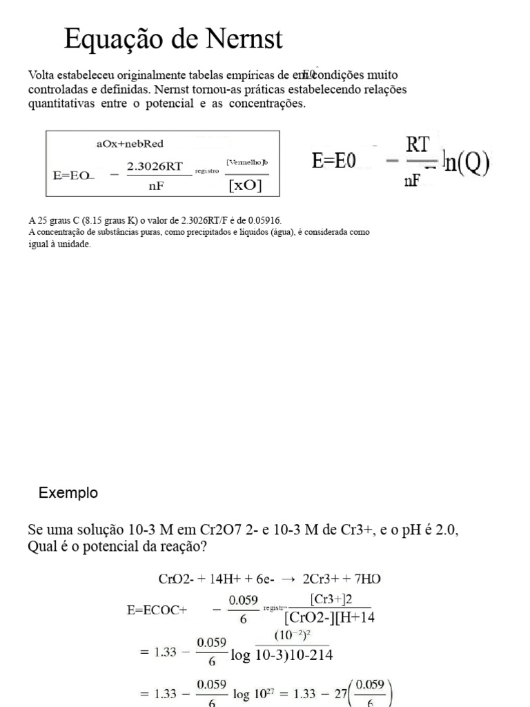equação de Nernst | PDF