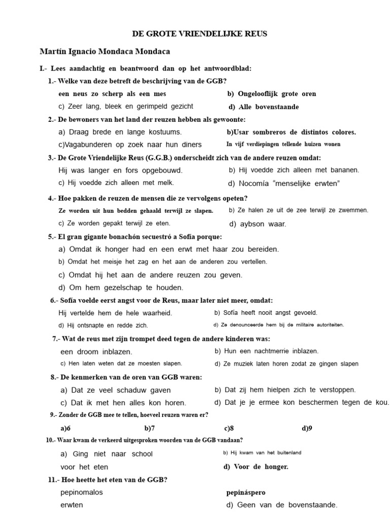 De Grote Vriendelijke Reus | PDF