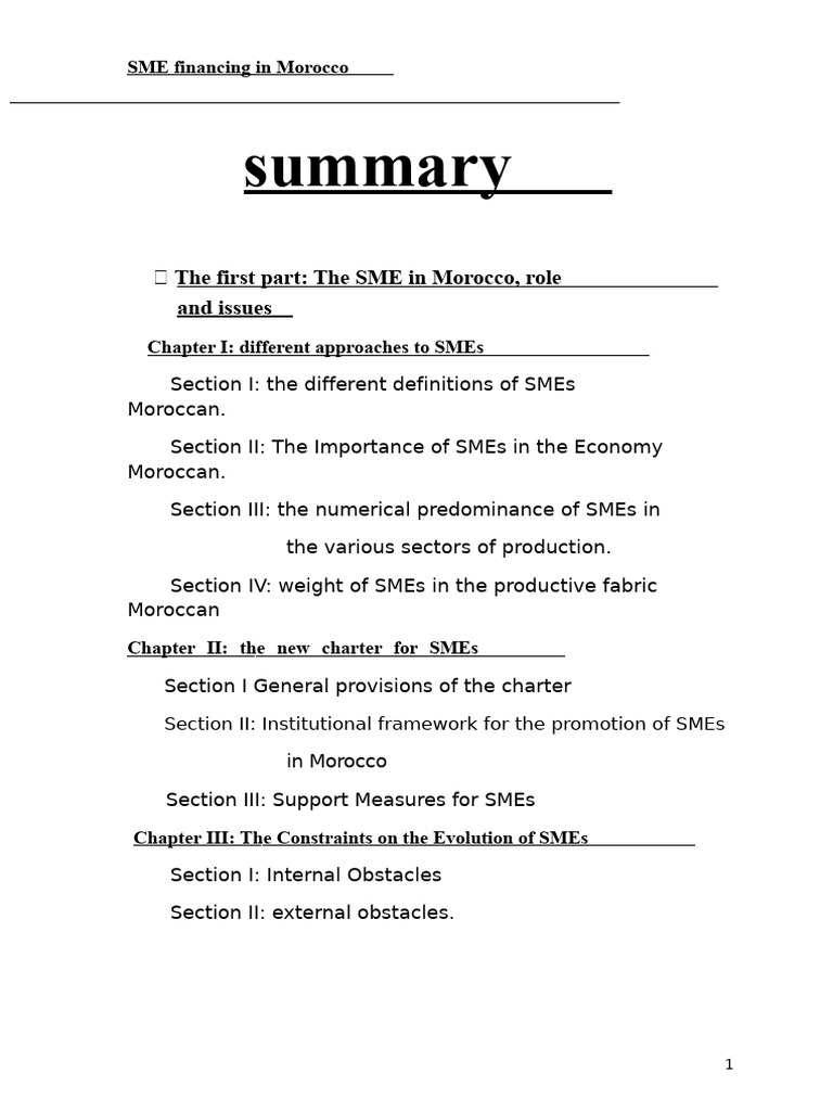 Financing of SMEs in Morocco.pdf | PDF | Economies | Business