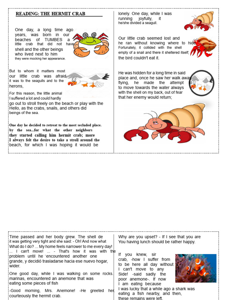 THE-HERMIT-CRAB_4th grade_STUDENTS | PDF