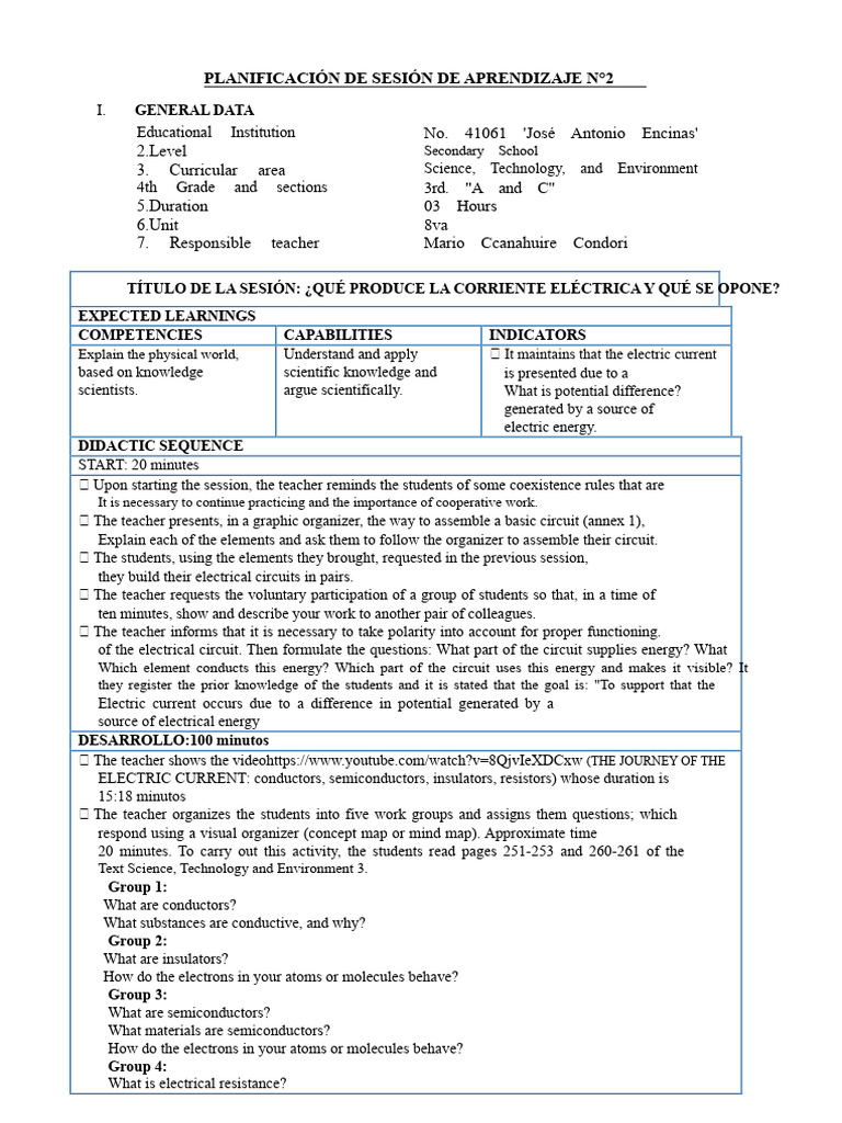 Learning Session: What Produces Electric Current and What Opposes It ...