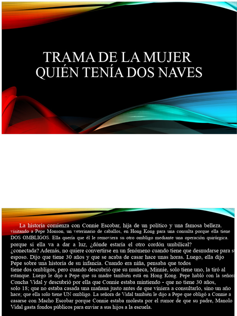 Trama de la mujer que tenía dos ombligos | PDF