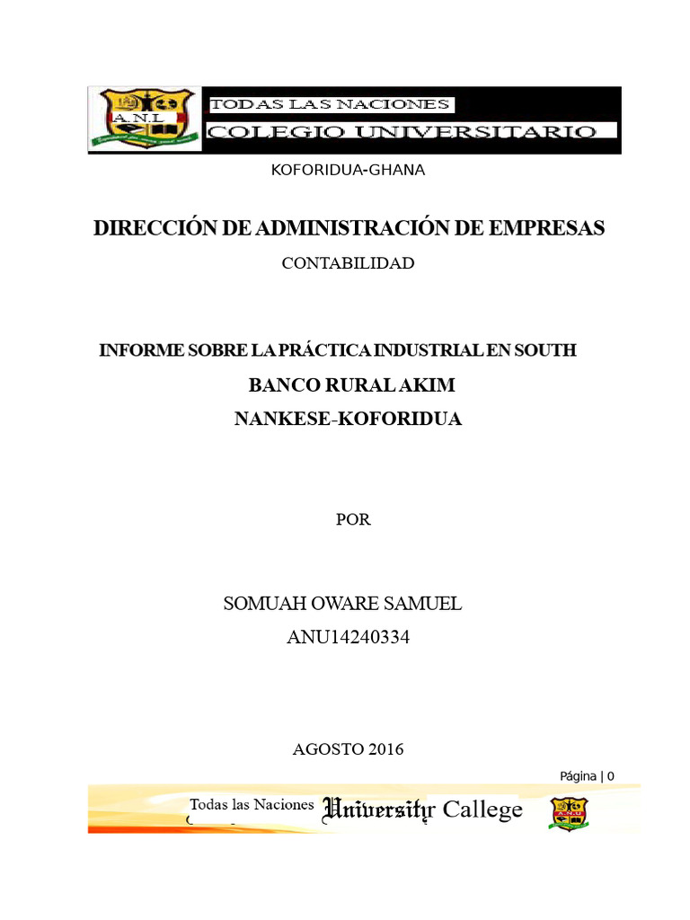 Informe de Prácticas Industriales de Somuah Oware Samuel | PDF | Empleo ...