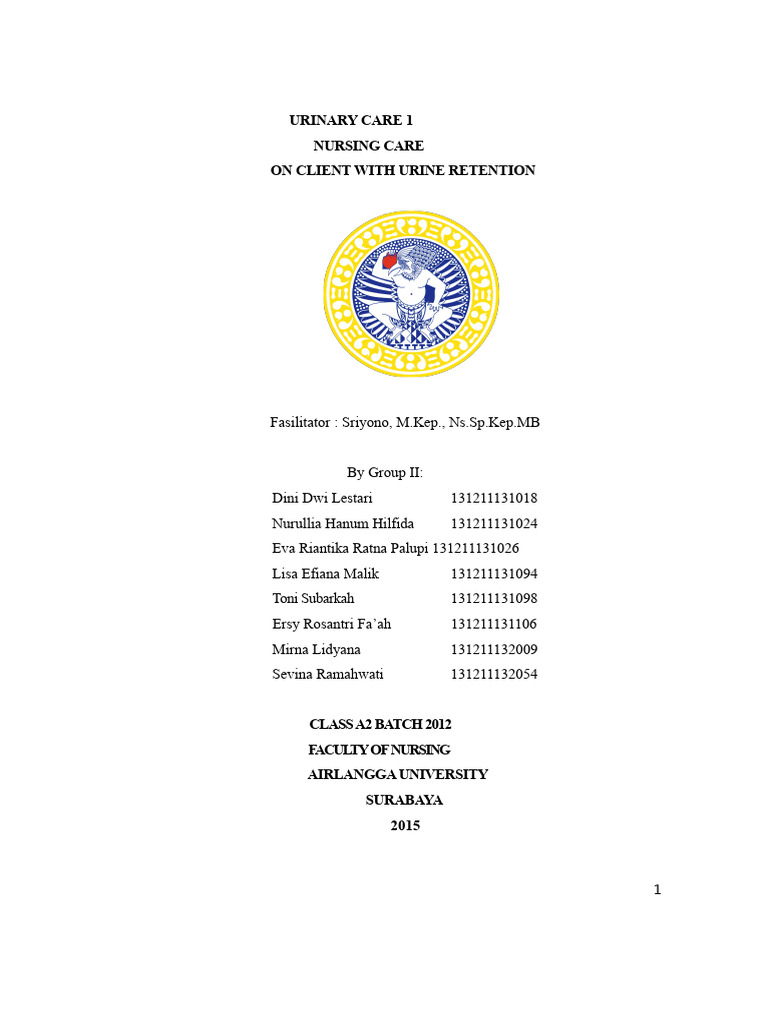 Paper Urine Retention SGD Group 2 2B | PDF | Urinary Incontinence ...