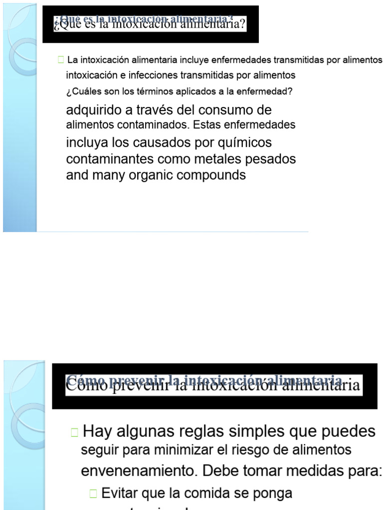 Prevención de la Intoxicación Alimentaria | PDF | Alimentos ...
