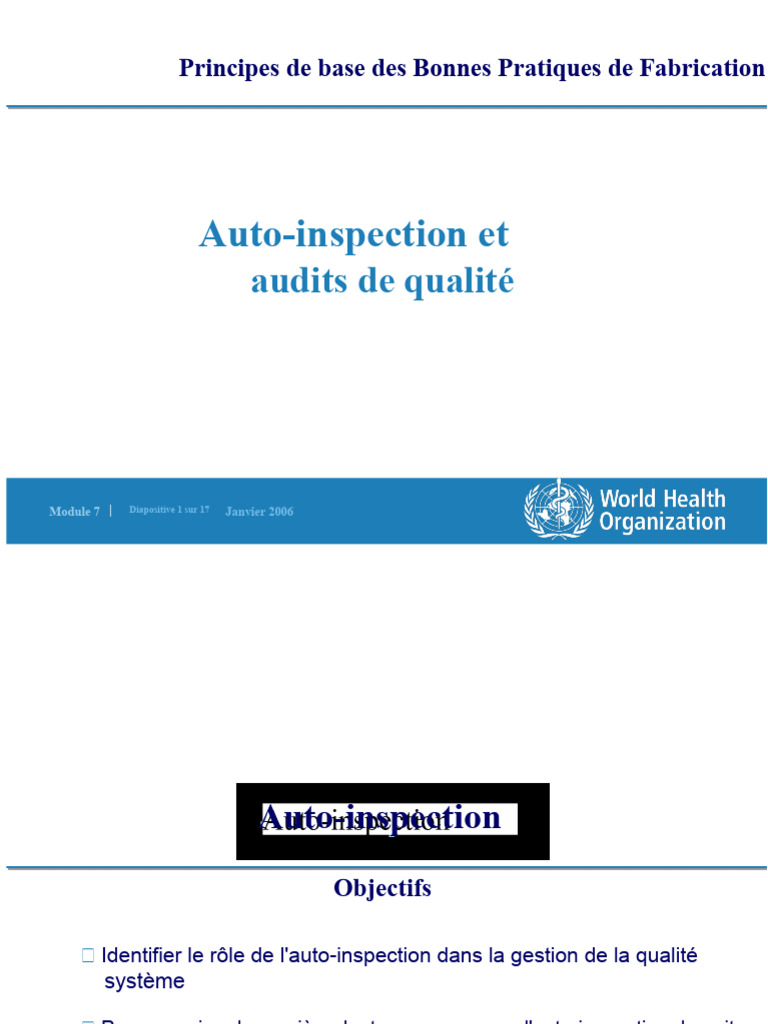 Auto-inspection et Audits de Qualité BPF | PDF | Audit