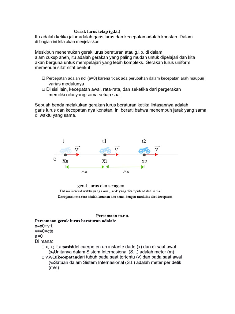 Gerak Lurus Beraturan | PDF