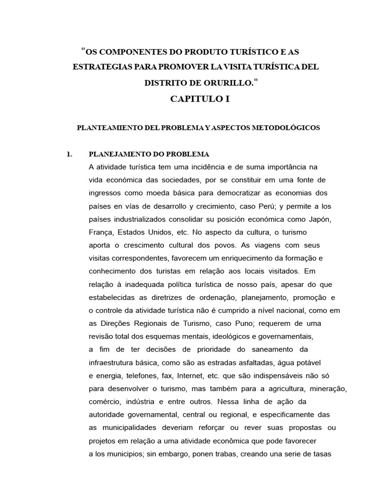 Investig. de Orurillo- 1 PROFE ADRAIN | PDF | Turismo | Mercado (economia)