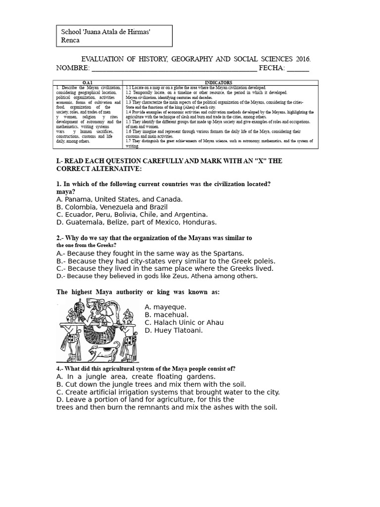 Maya Evaluation | PDF | Maya Civilization | Maya Peoples