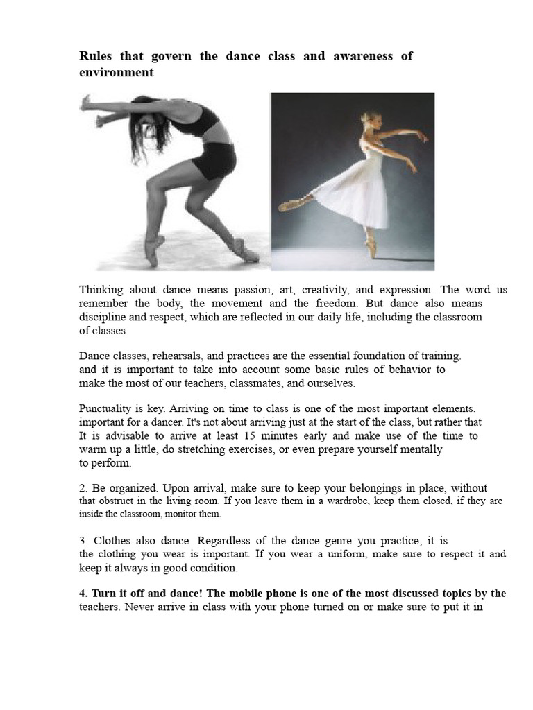 Essential Dance Class Etiquette Rules | PDF | Dances