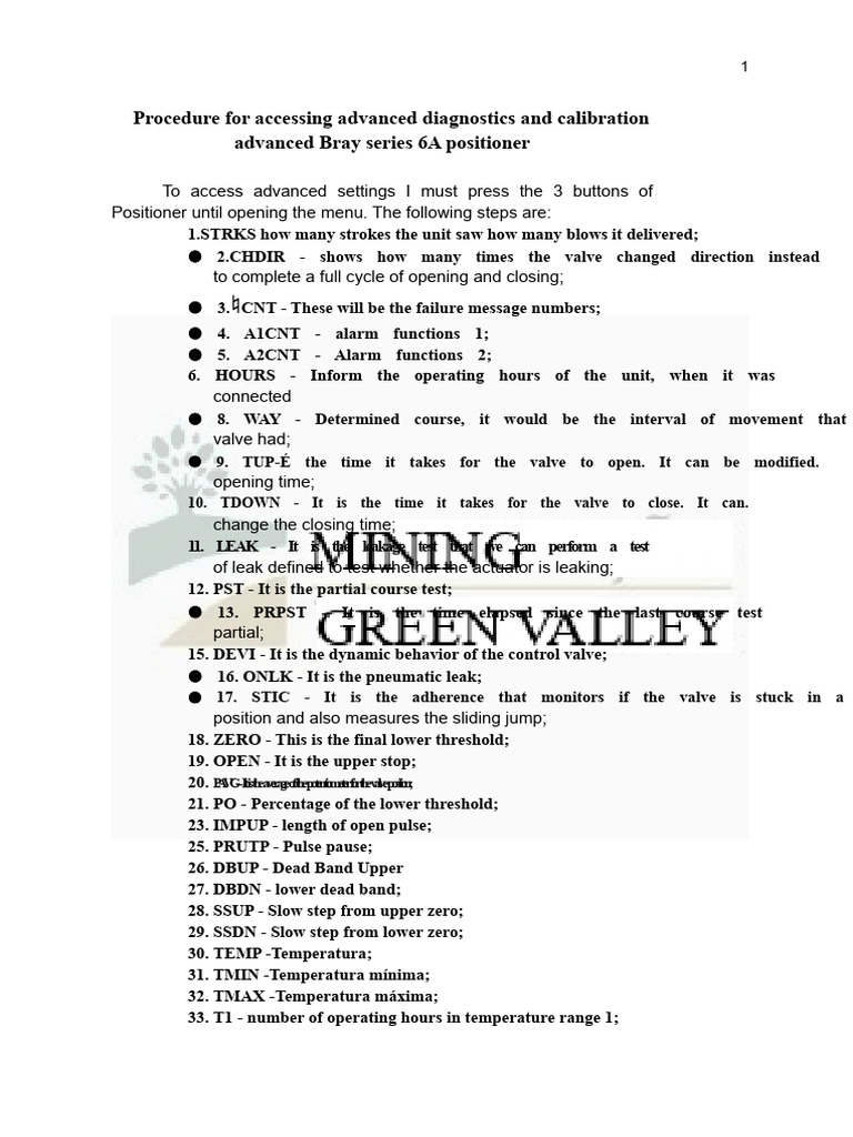 Advanced Calibration for Bray 6A Positioner | PDF | Leak | Valve