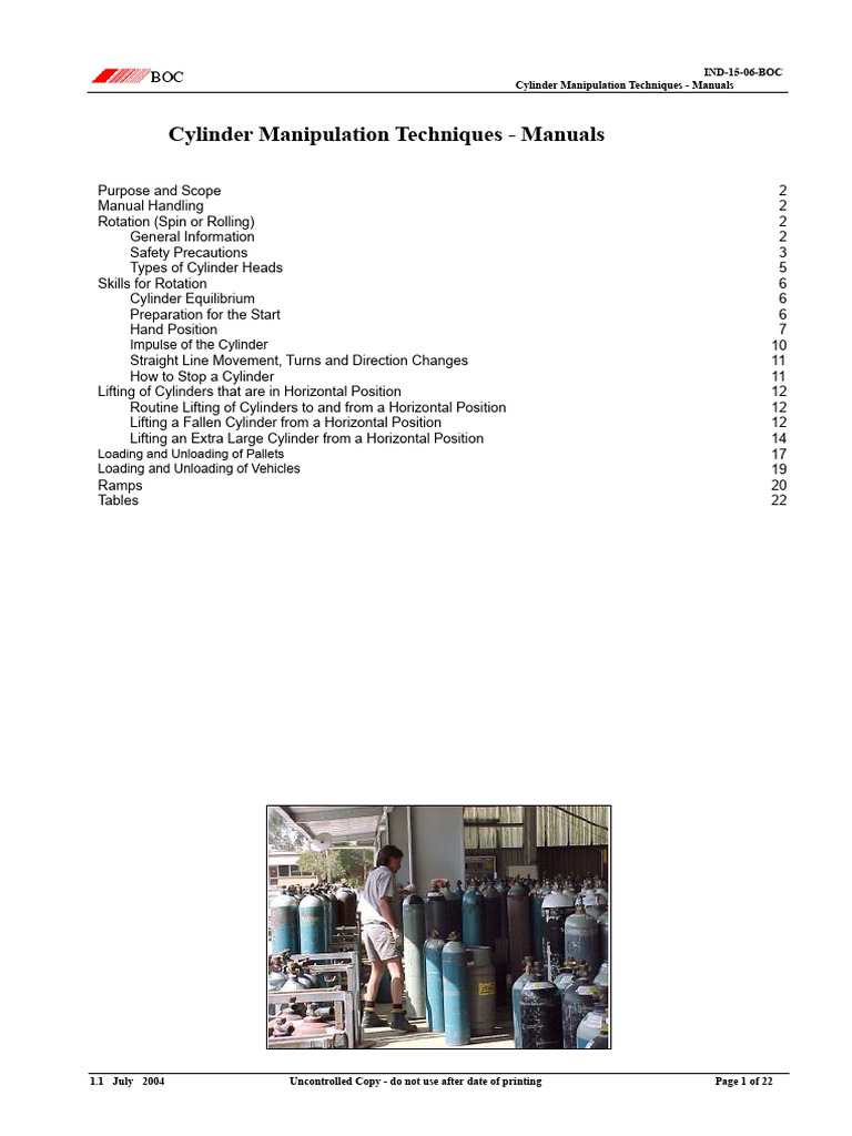 Manual Handling of Cylinders | PDF | Forklift | Pallet